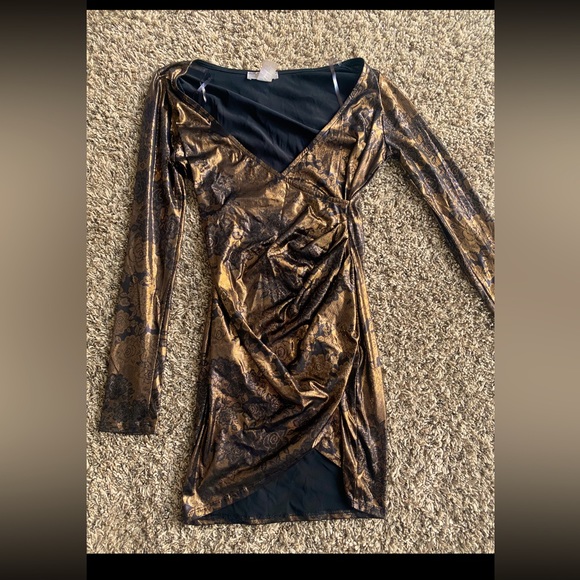 A3 Design | Dresses | Black And Gold Party Dress | Poshmark